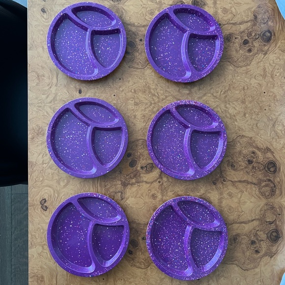 Zak! | Dining | Zak Designs Set Of 6 Purple Confetti Melamine Divided ...